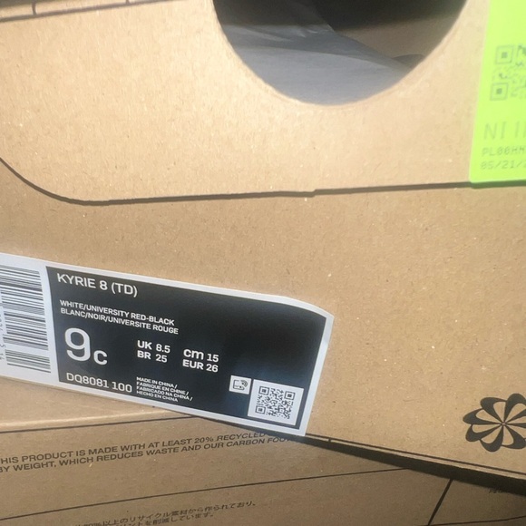 Nike | Shoes | Nike Kyrie 8 Go Gs White University Red Td New In Boxnwt ...